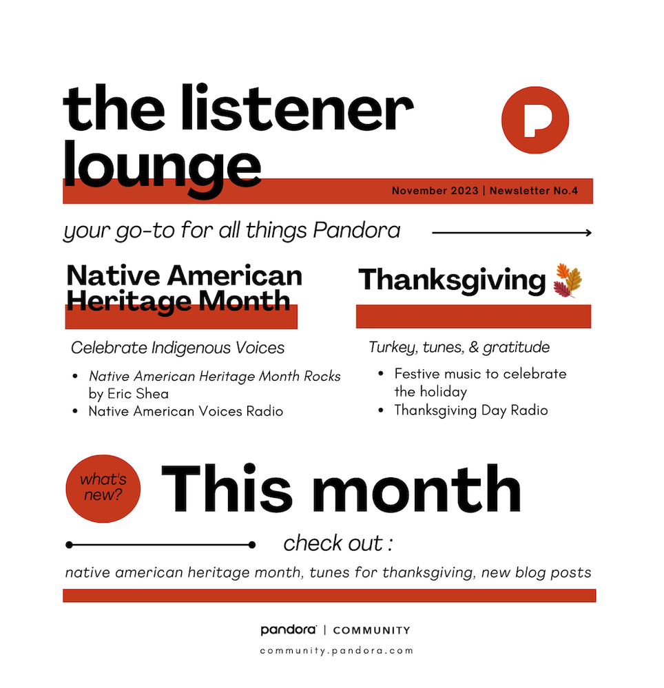 The Listener Lounge: November 2023 - Pandora Community