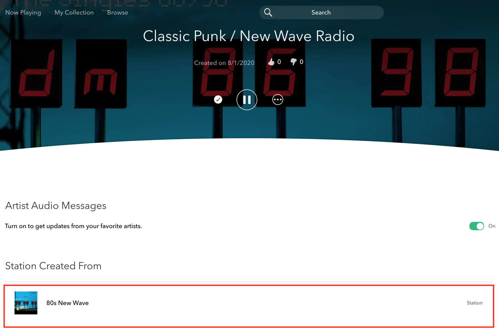 Station isn't showing up in search - Pandora Community