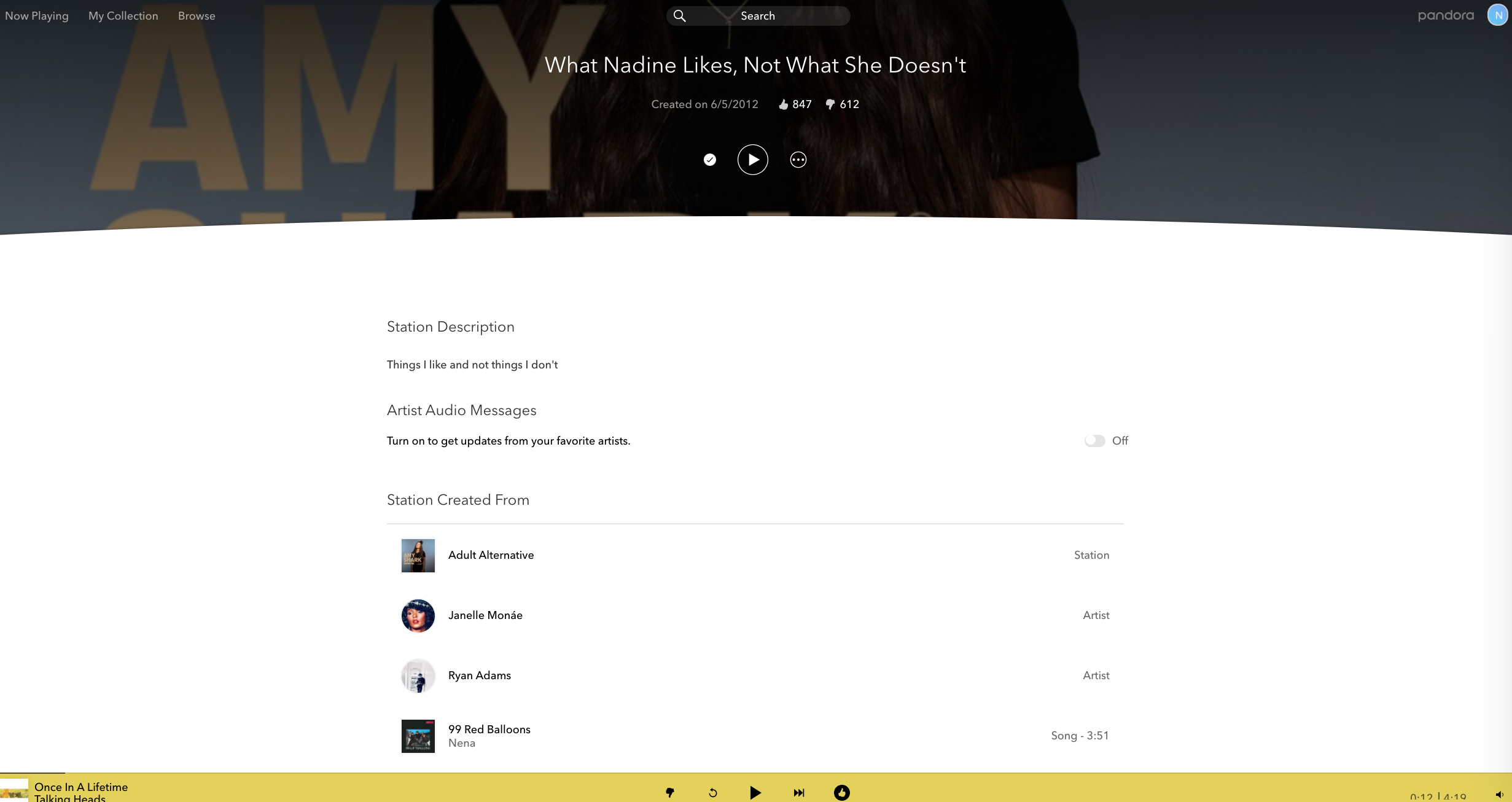 Solved: Edit button grayed out on genre stations - Pandora Community