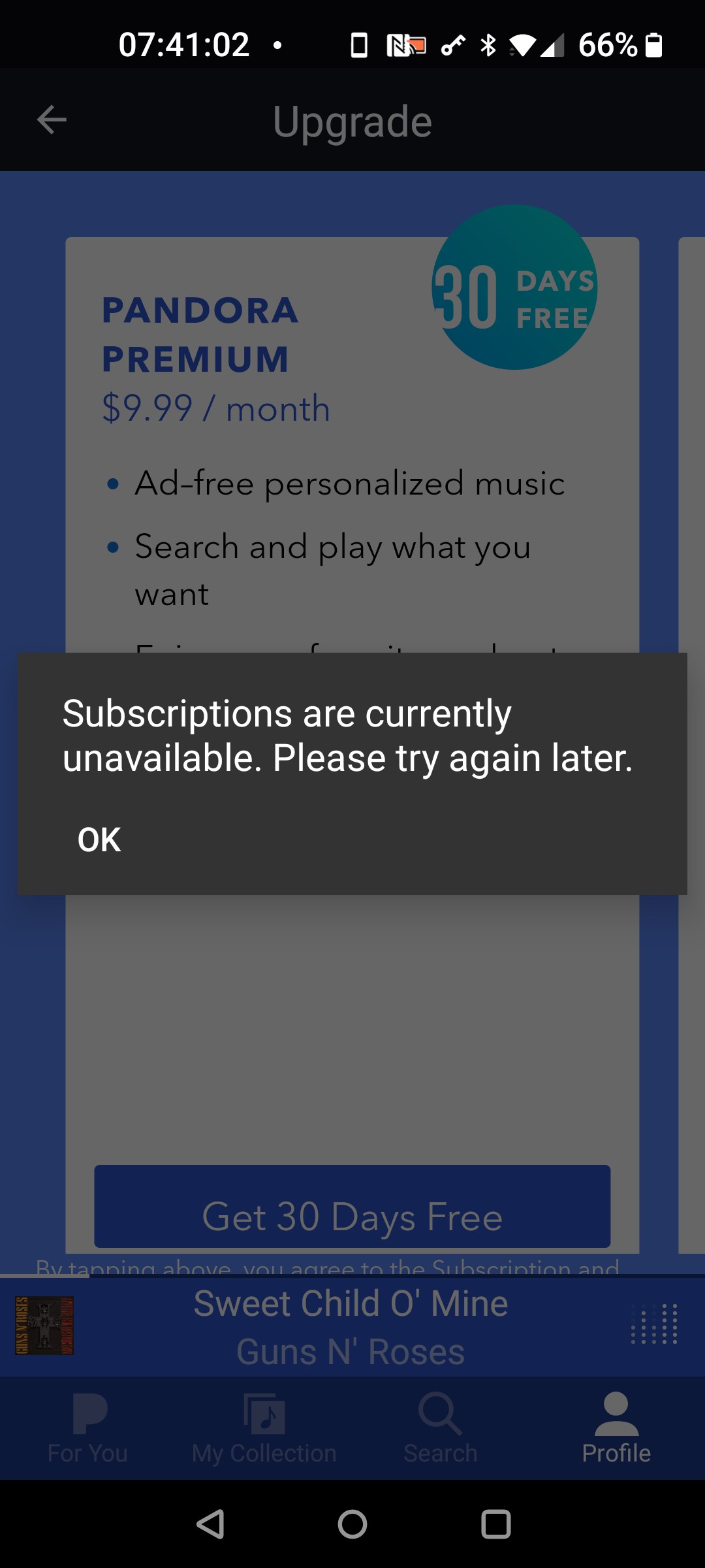 Solved: Error Message: "Subscriptions are currently unavai... - Pandora ...