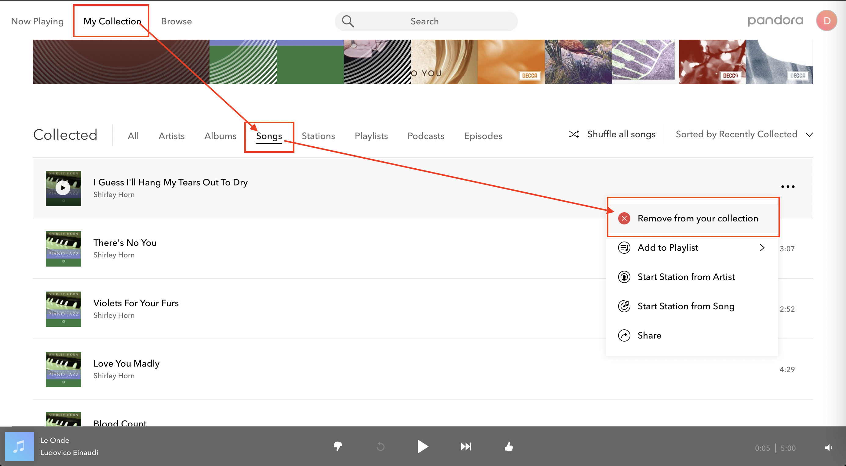 Solved: How to delete content from My Collection - Pandora Community